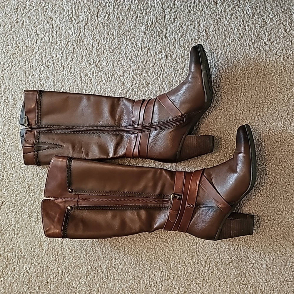 Blondo Brown Leather Aqua Protect Felt Lined Boots Si… - Gem